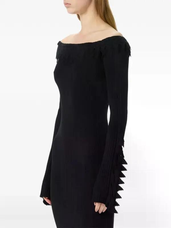 Blumarine Ruffled Off-the-shoulder Midi Dress