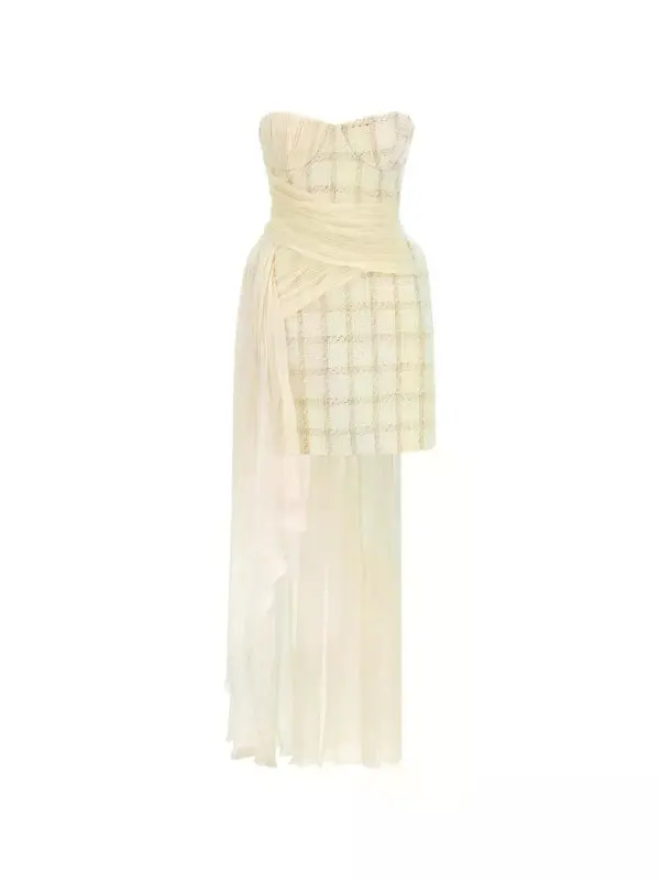 Elisabetta Franchi Tweed Mini Dress - Neutrals