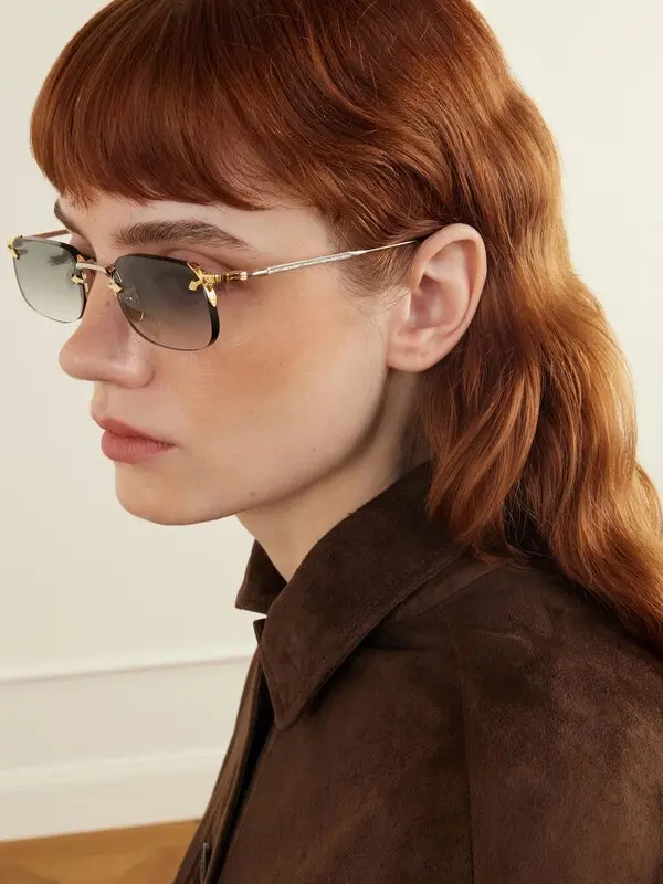 JACQUES MARIE MAGE Fonda Rimless Square-frame Titanium Sunglasses