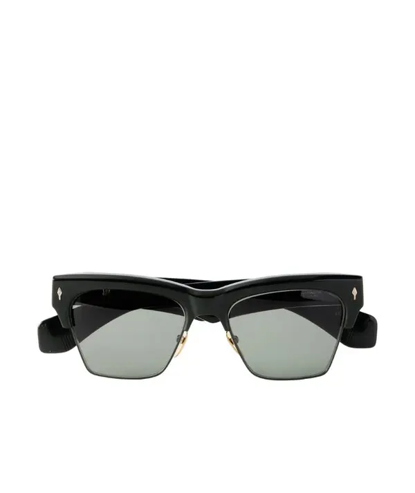 JACQUES MARIE MAGE Bugsy Semi-rimless D-frame Acetate Sunglasses - Black