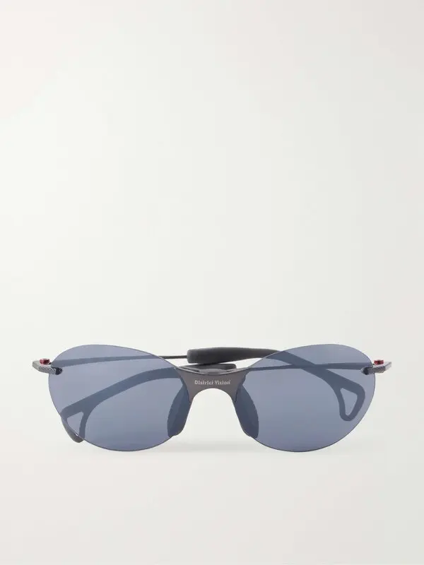 DISTRICT VISION Mami Vantage Rimless D-frame Titanium Sunglasses - Dark Gray