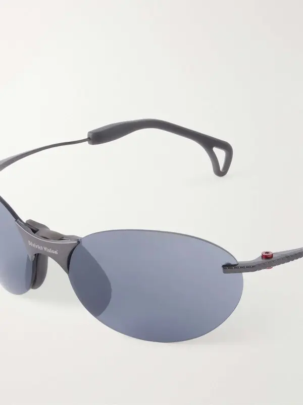 DISTRICT VISION Mami Vantage Rimless D-frame Titanium Sunglasses - Dark Gray