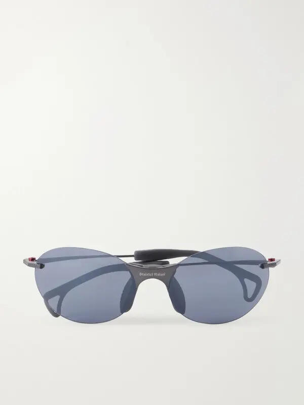DISTRICT VISION Mami Vantage Rimless D-frame Titanium Sunglasses - Gray