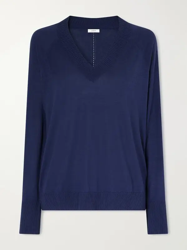 JOSEPH Gallow Silk Sweater - Blue