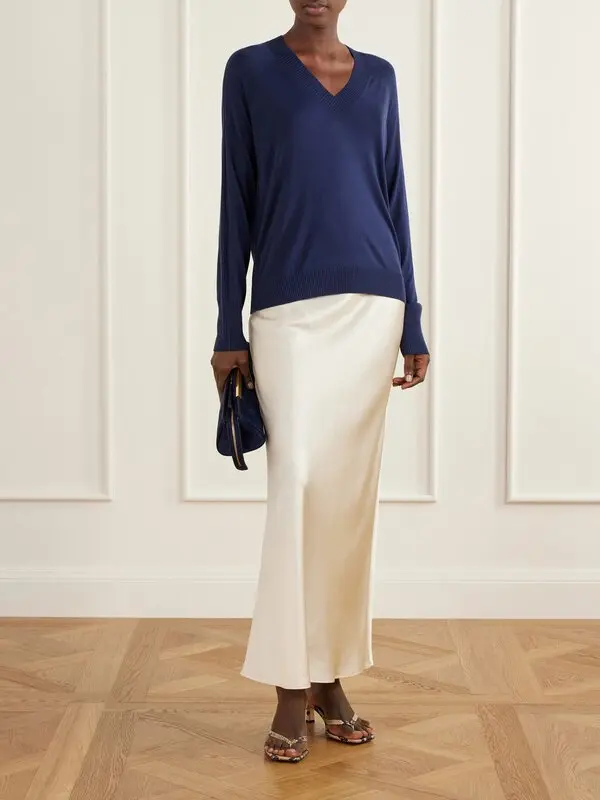 JOSEPH Gallow Silk Sweater - Blue