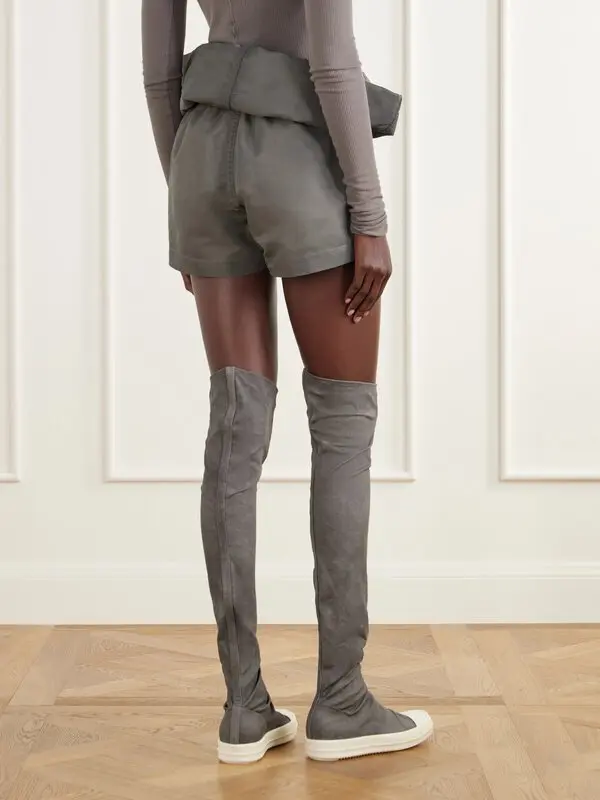 Rick Owens Crater Sculptural Washed Satin Shorts