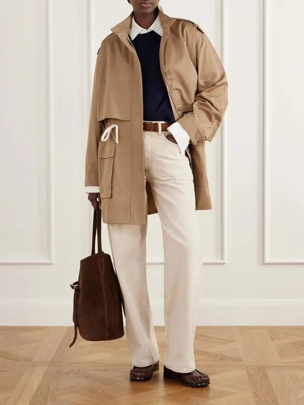 TWP Drawing Conclusions Cotton-twill Drawstring Jacket - Neutrals