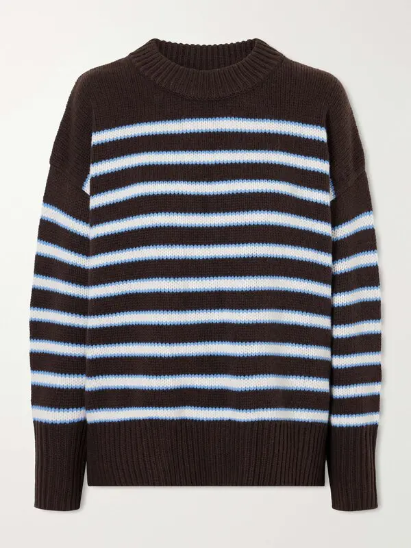 LA LIGNE Marin Striped Wool And Cashmere-blend Sweater
