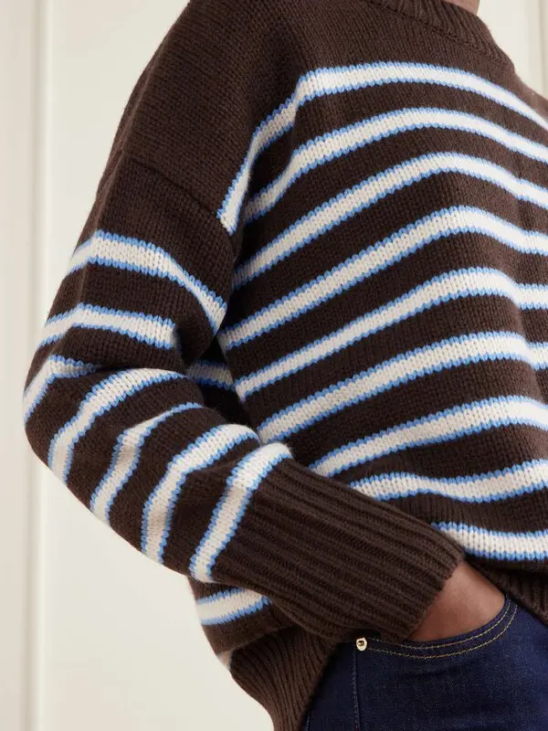 LA LIGNE Marin Striped Wool And Cashmere-blend Sweater