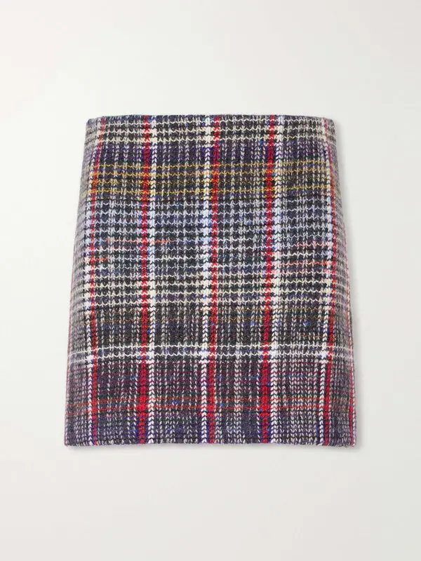 Missoni Checked Metallic Crochet-knit Mini Skirt