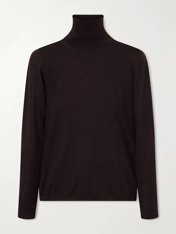 Max Mara Saluto Wool Turtleneck Sweater - Brown