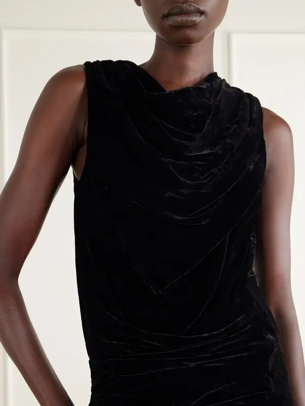 Rick Owens Strutter Draped Velvet Gown