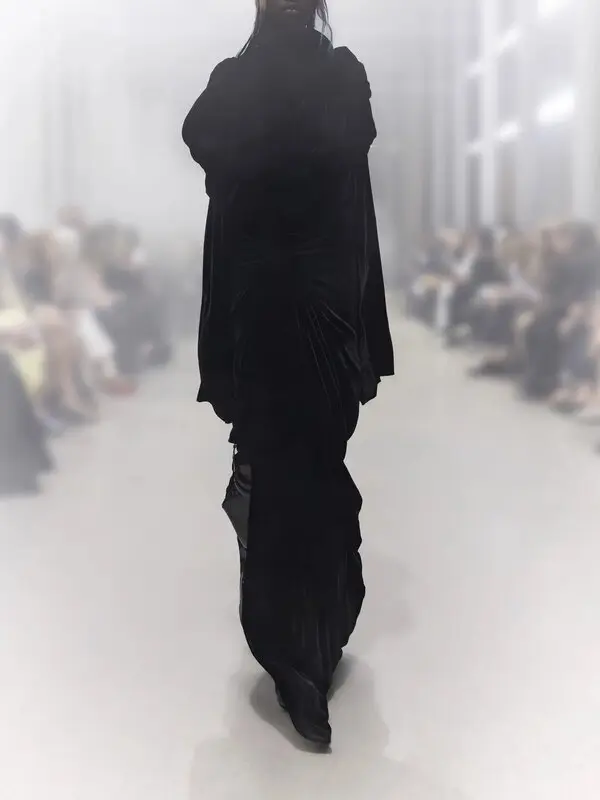 Rick Owens Strutter Draped Velvet Gown
