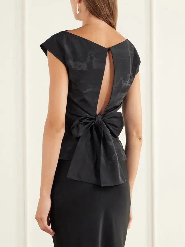 Bernadette Atticus Bow-detailed Taffeta Blouse