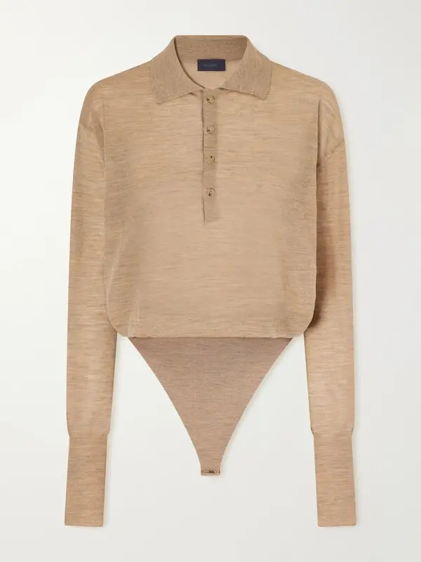 HAIKURE Millie Stretch-knit Jersey Bodysuit - Brown