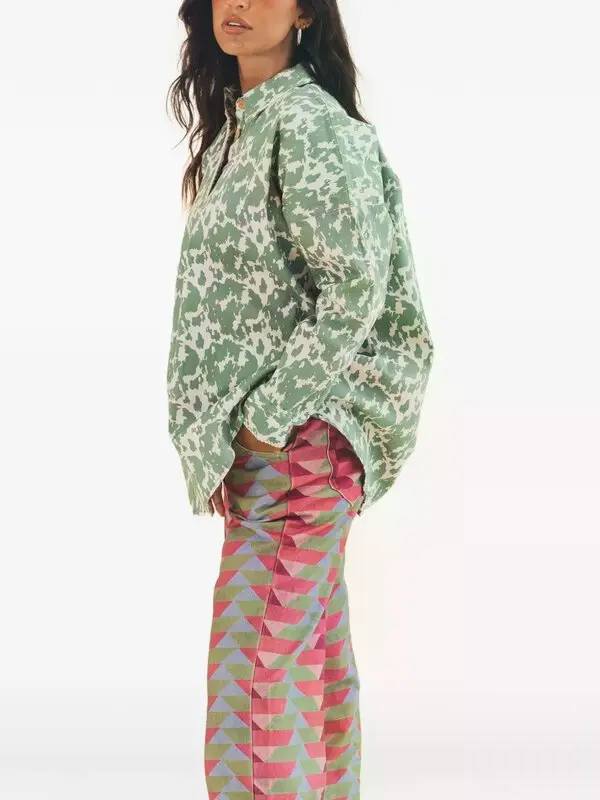 FAVORITE PEOPLE Crush Cow-pattern Cotton Shirt