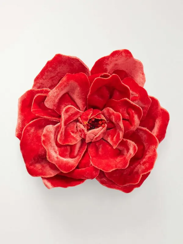 Bernadette Velvet Rose Embellished Brooch