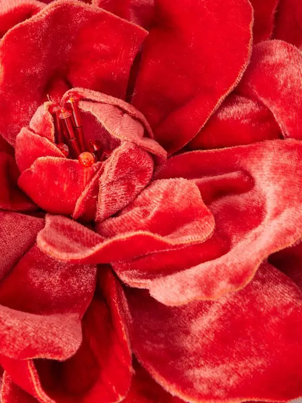 Bernadette Velvet Rose Embellished Brooch
