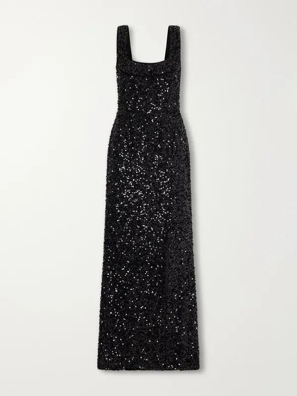 Elie Saab Sequined Gown - Black