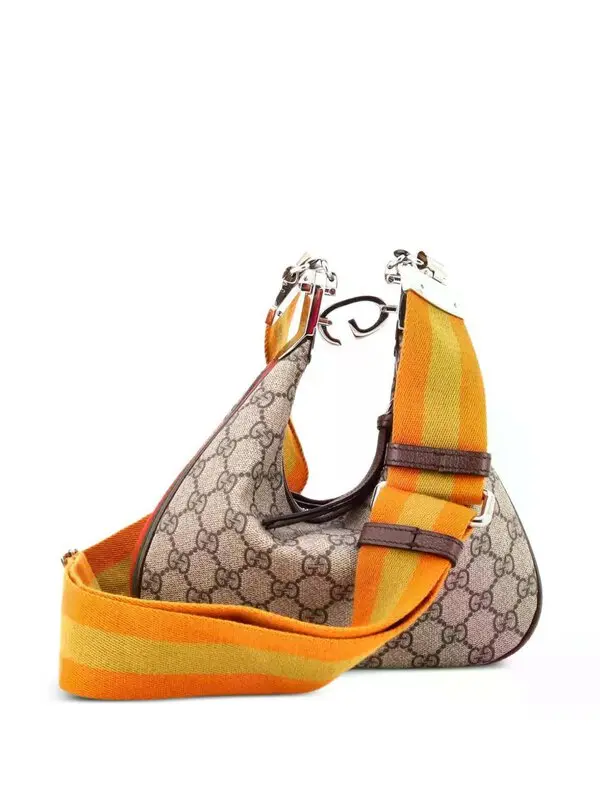 Gucci Attache Shoulder Bag Gg Coated Canvas Small Hobo Bag - Brown
