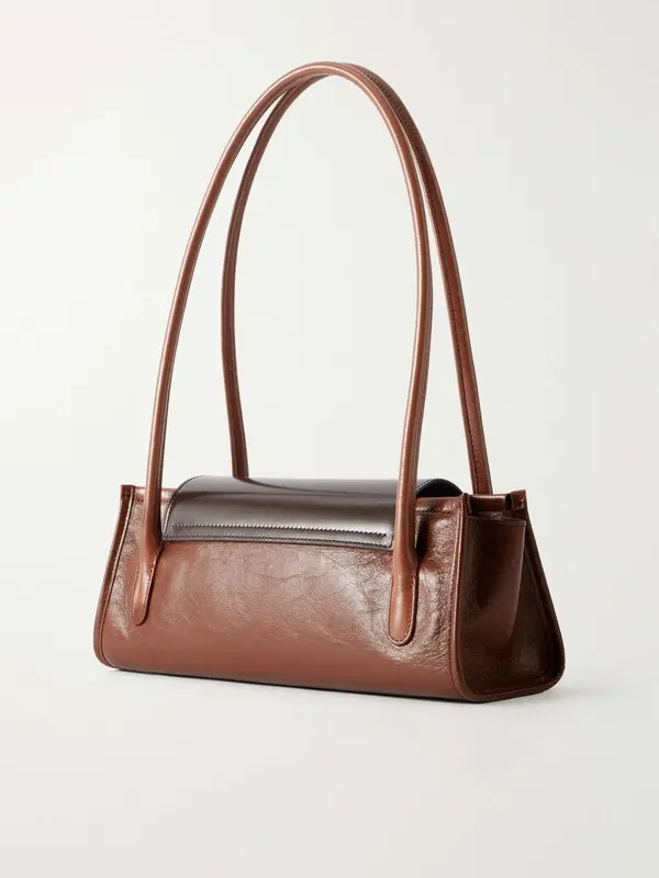 Marni Trunkette Crinkled Leather Shoulder Bag