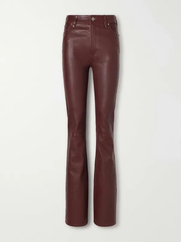 FRAME The Leather Reboot High-rise Flared Pants
