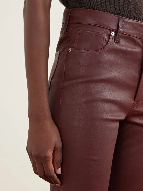 FRAME The Leather Reboot High-rise Flared Pants