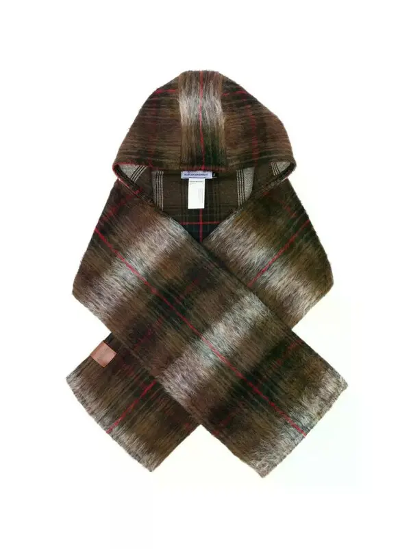 Ruslan Baginskiy Checked Hooded Scarf - Brown