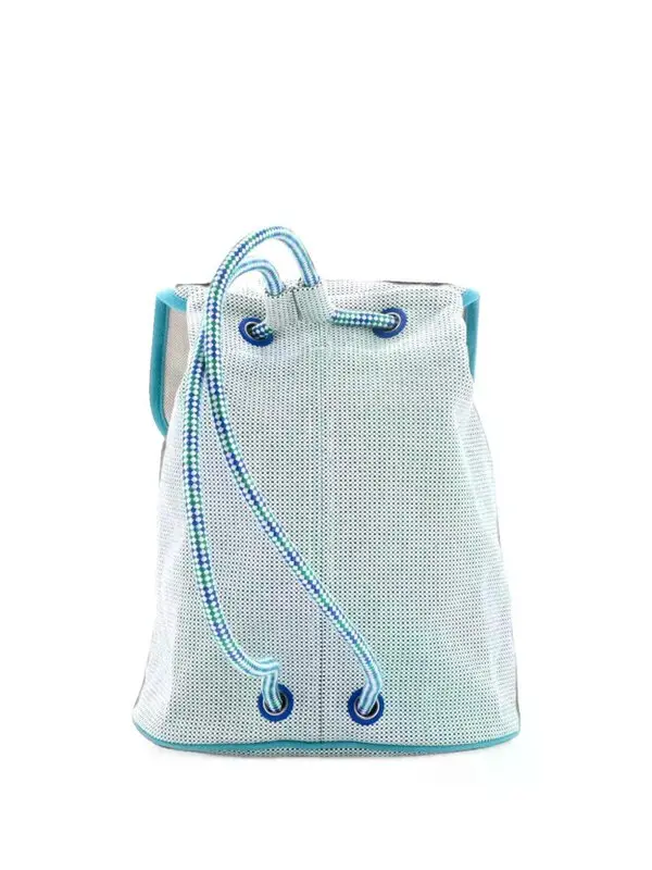 Hermès Les Cabanes Embroidered Toile Backpack