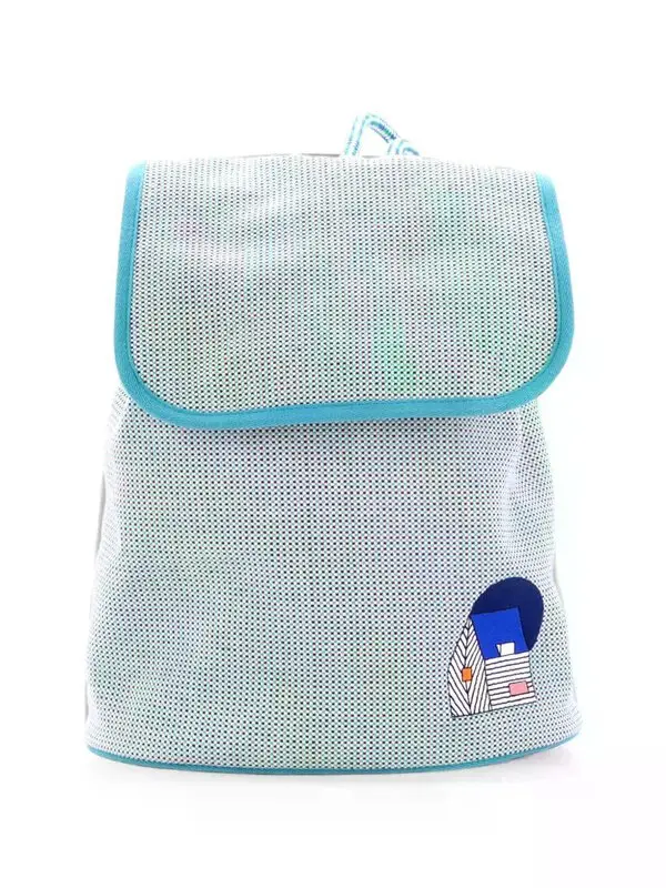 Hermès Les Cabanes Embroidered Toile Backpack