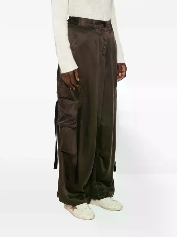 Isabel Benenato Satin Cargo Pants
