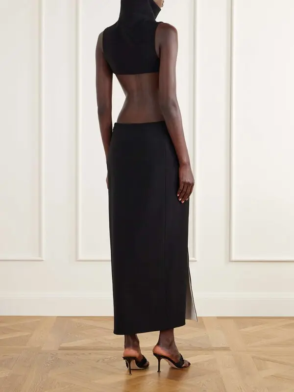 COURREGES Cut-out Crepe Maxi Dress