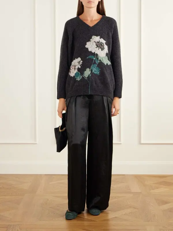 Bernadette Kane Brushed Intarsia-knit Sweater