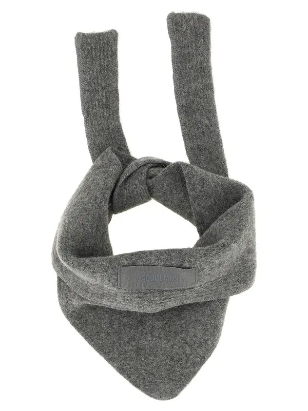 Jacquemus Le Chale Gros-grain' Bandana - Gray