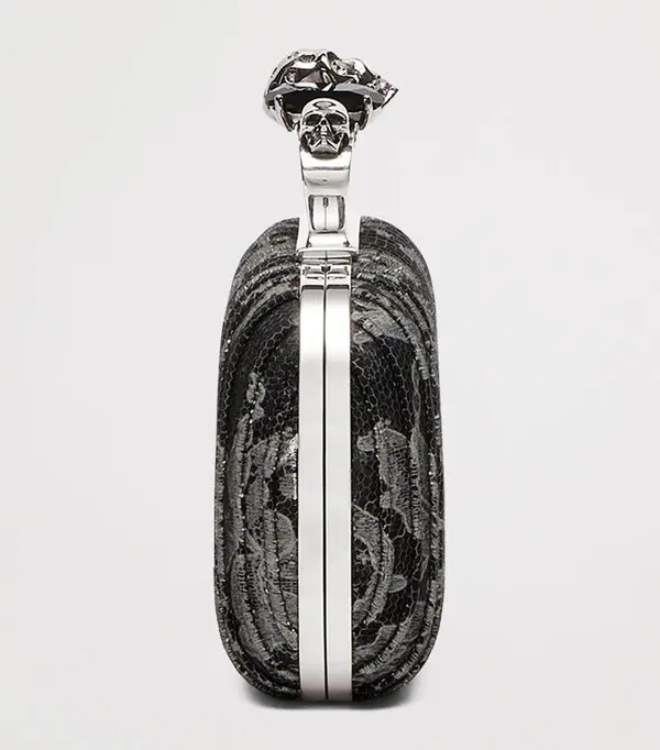 Alexander McQueen Leather Floral Knuckle Clutch Bag