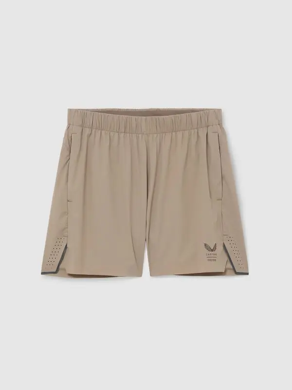 REISS Deep 5 Deep Split Short | Castore 5-inch Training Shorts - Beige