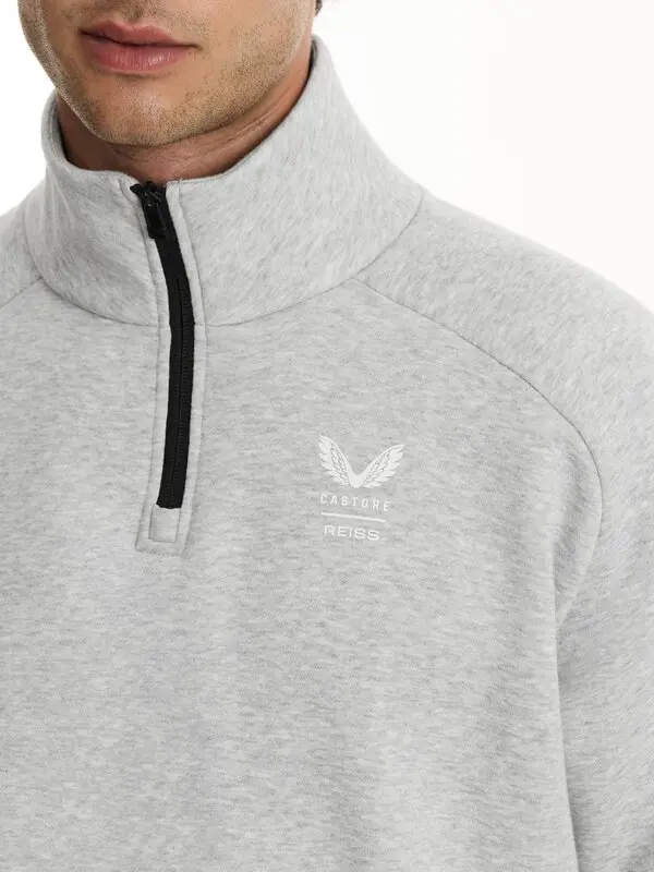 REISS CASTORE Light | Castore Relaxed Quarter-zip Sweatshirt