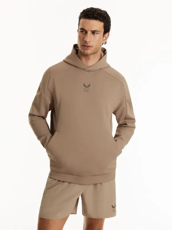 REISS Hoodie Flex Hoodie | Castore Technical Flex Hoodie - Beige