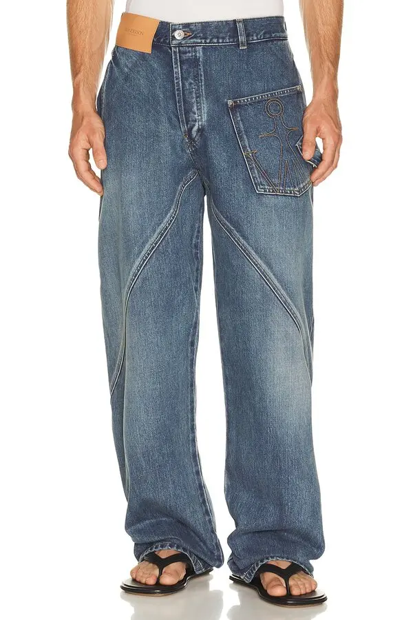 JW Anderson Twisted Workwear Jeans In Blue