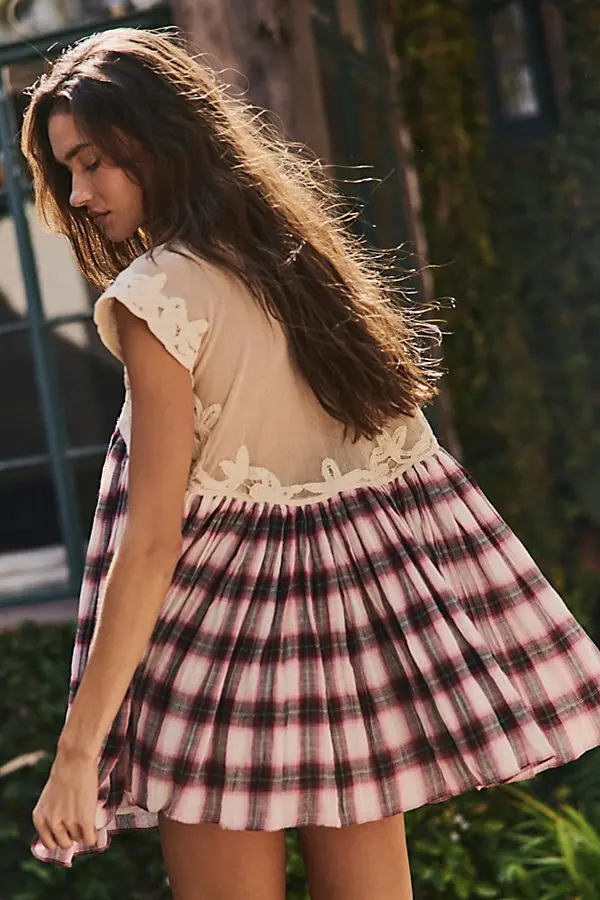 Free People Ellery Plaid Mini Dress