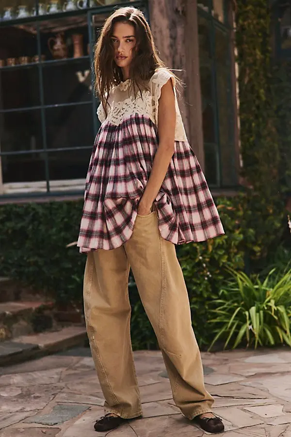 Free People Ellery Plaid Mini Dress