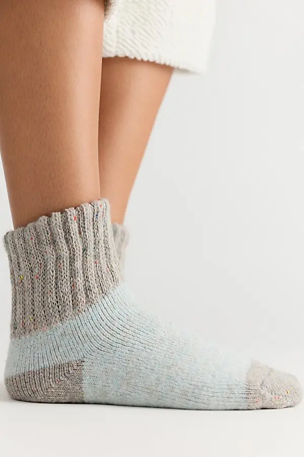 Free People Oh So Cozy Slipper Socks - Blue Combo