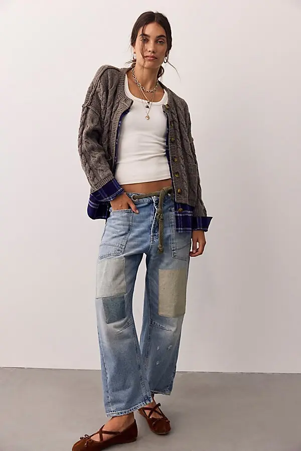 Free People We The Free Highland Flannel Lined Cardigen