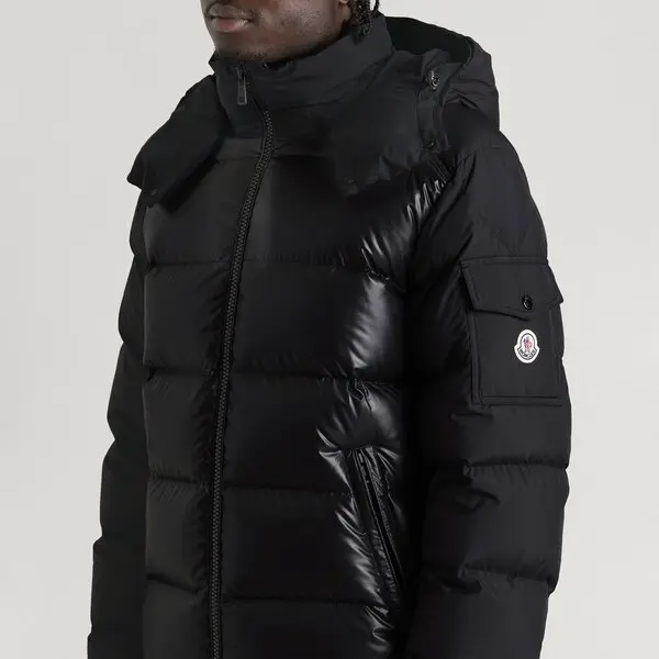 Moncler Maya Mixed Materials Padded Jacket - Black