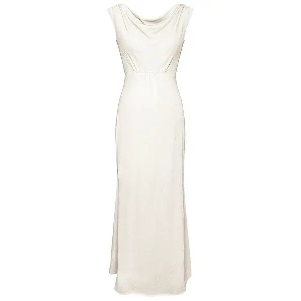 ALIE STREET LONDON Cruise Cowl Neck Maxi Dress Moonstone Shimmer - Silver