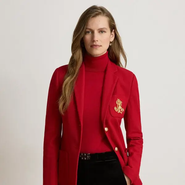 Ralph Lauren Bullion Stretch-cotton Piqué Blazer - Ralph Red