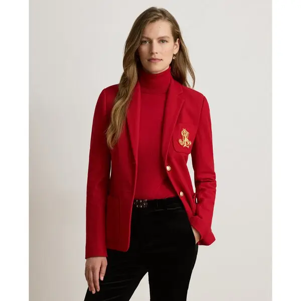 Ralph Lauren Bullion Stretch-cotton Piqué Blazer