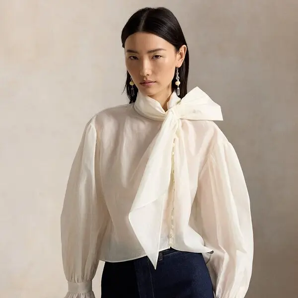 Ralph Lauren Tie-bow Organdy Shirt