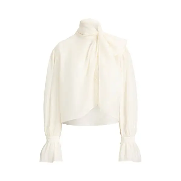 Ralph Lauren Tie-bow Organdy Shirt