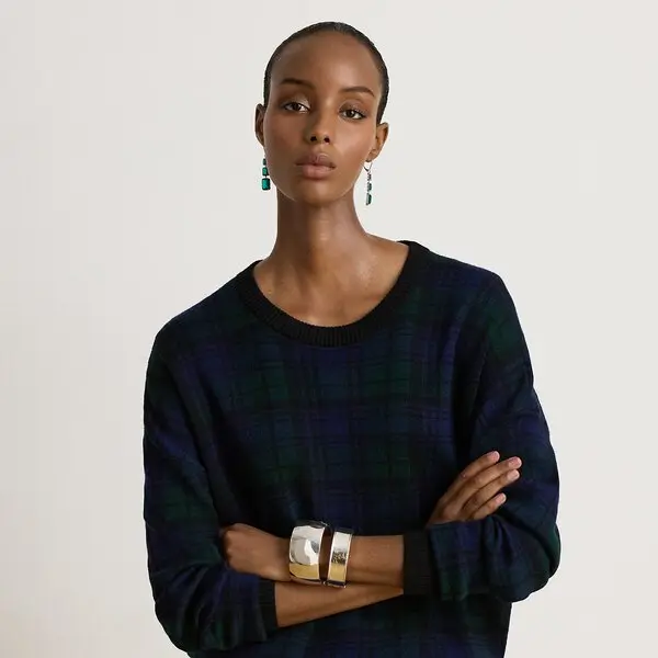Ralph Lauren Black Watch Plaid Wool Crewneck Sweater